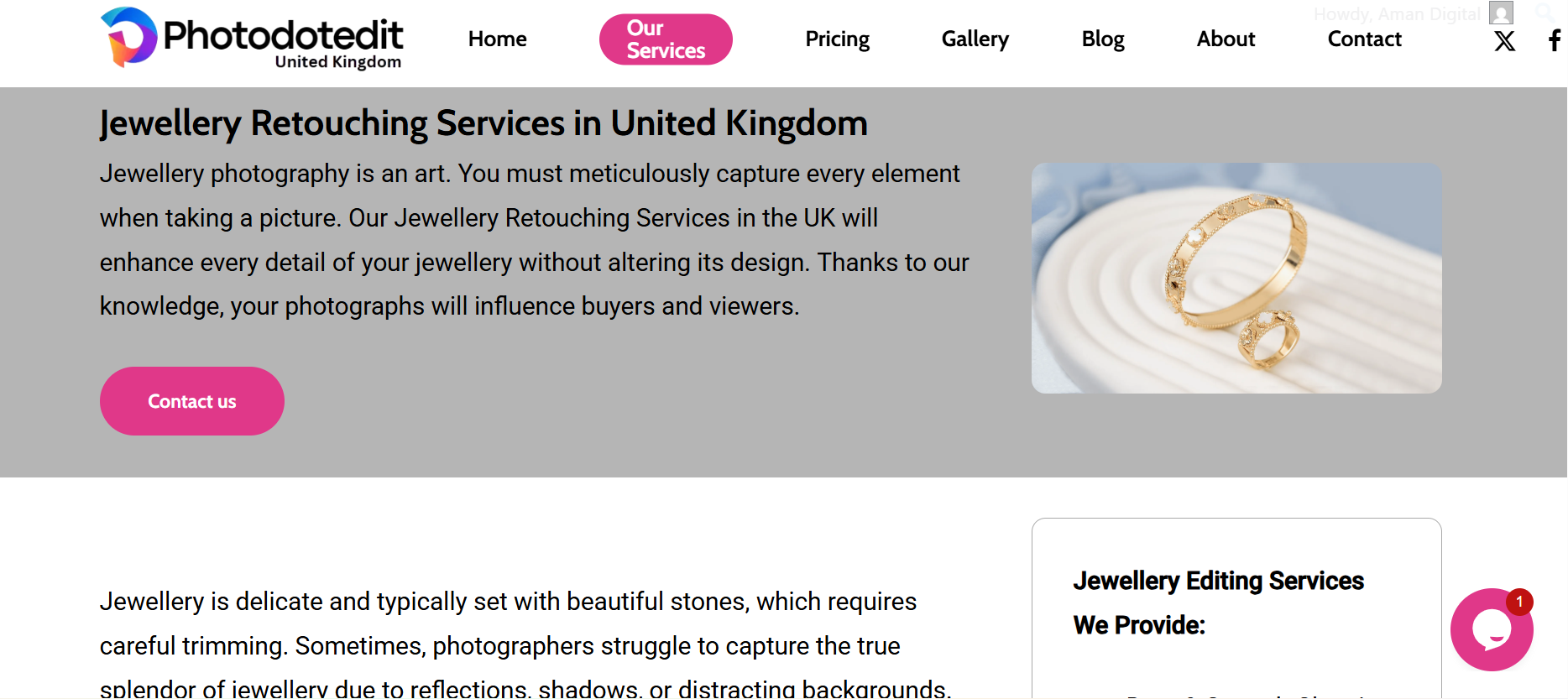 Professional Jewelry Retouching Services in UK, From $3